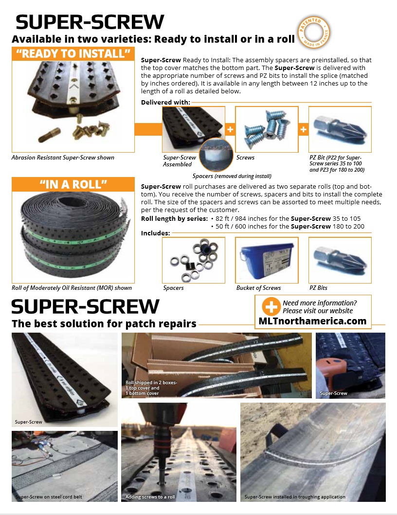 SUPER SCREW… Fastener/Splice and Pacth – San Antonio Belting & Pulley